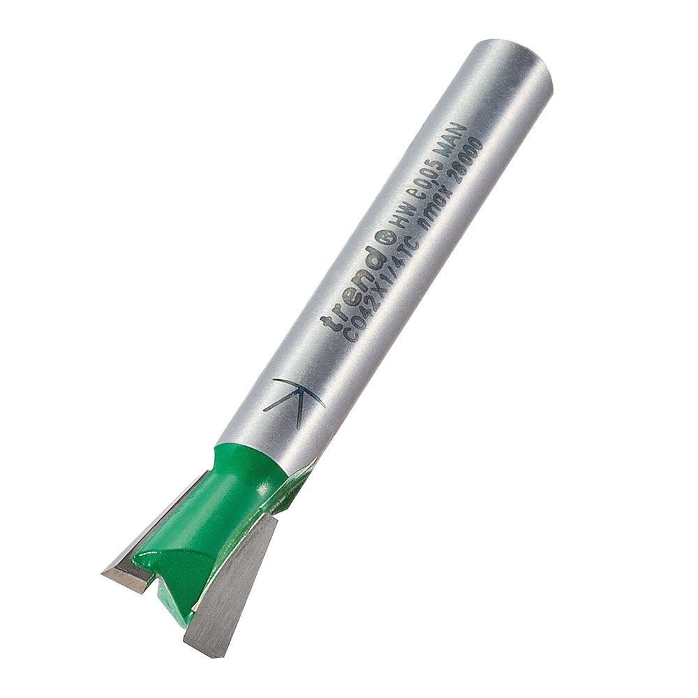 C042X1/4TC - Dovetail cutter angle=99 degrees x 9.5mm diameter - Trend ...