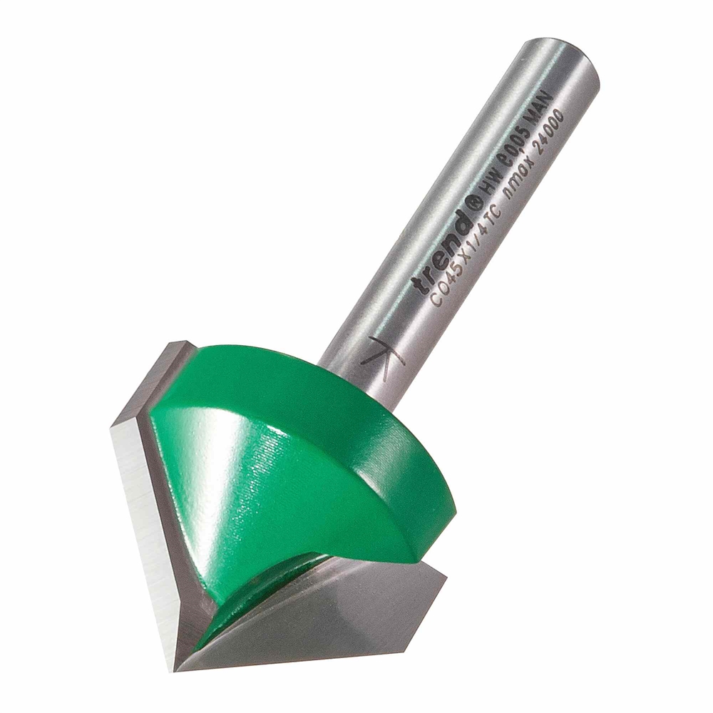 C045X1/4TC - Chamfer V groove cutter angle=45 degrees - Trend Products ...