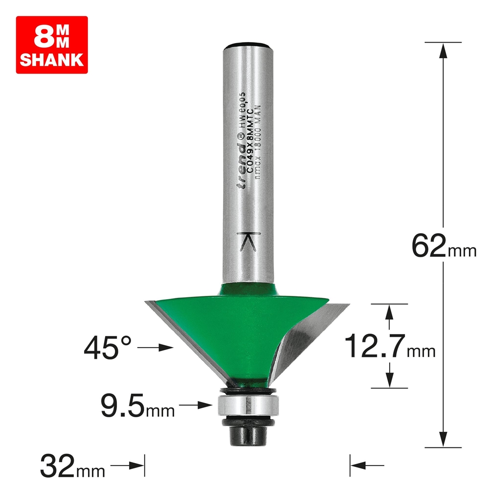 C049X8MMTC - Self guided chamfer angle=45 degrees x 12.7mm Cut - Trend ...