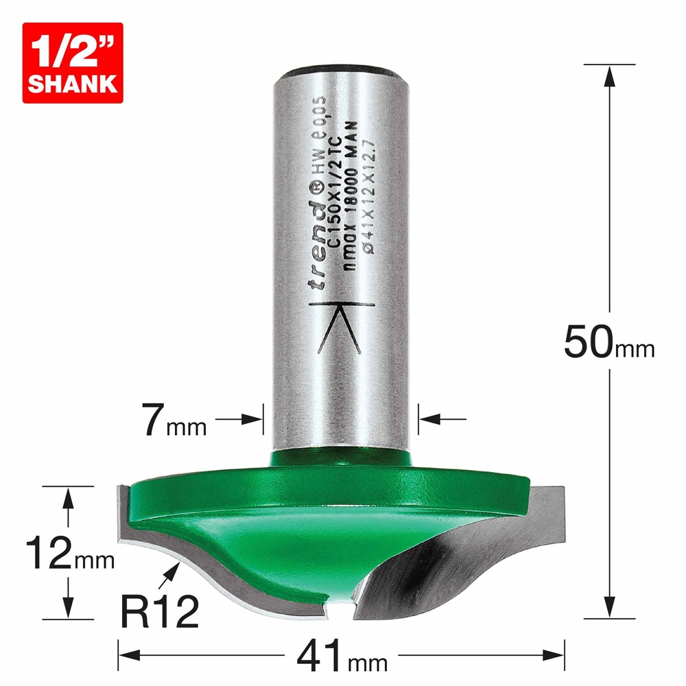 C150X1/2TC - Raised panel 12mm radius x 41mm diameter - Trend Products ...