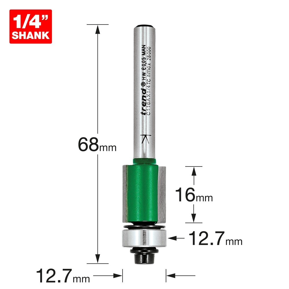 C116AX1/4TC - Self guided trimmer 12.7mm diameter - Trend Products Online