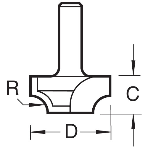 7/10X1/4TC - Ovolo rounding over cutter 4mm radius - Trend Products Online