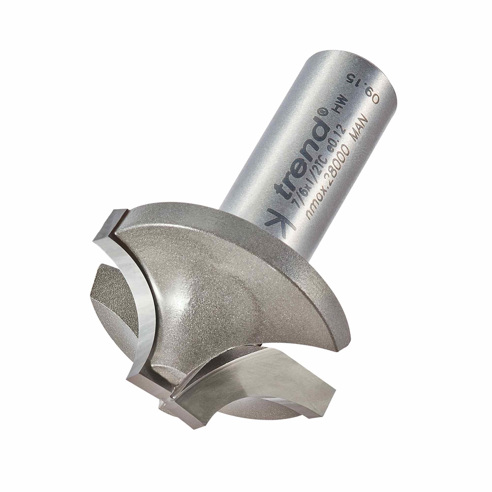 7/6X1/2TC - Ovolo rounding over cutter 12mm radius - Trend Products Online