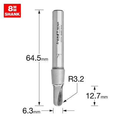 C052X1/4TC - Radius 3.2mm radius x 6.3mm diameter - Trend Products Online